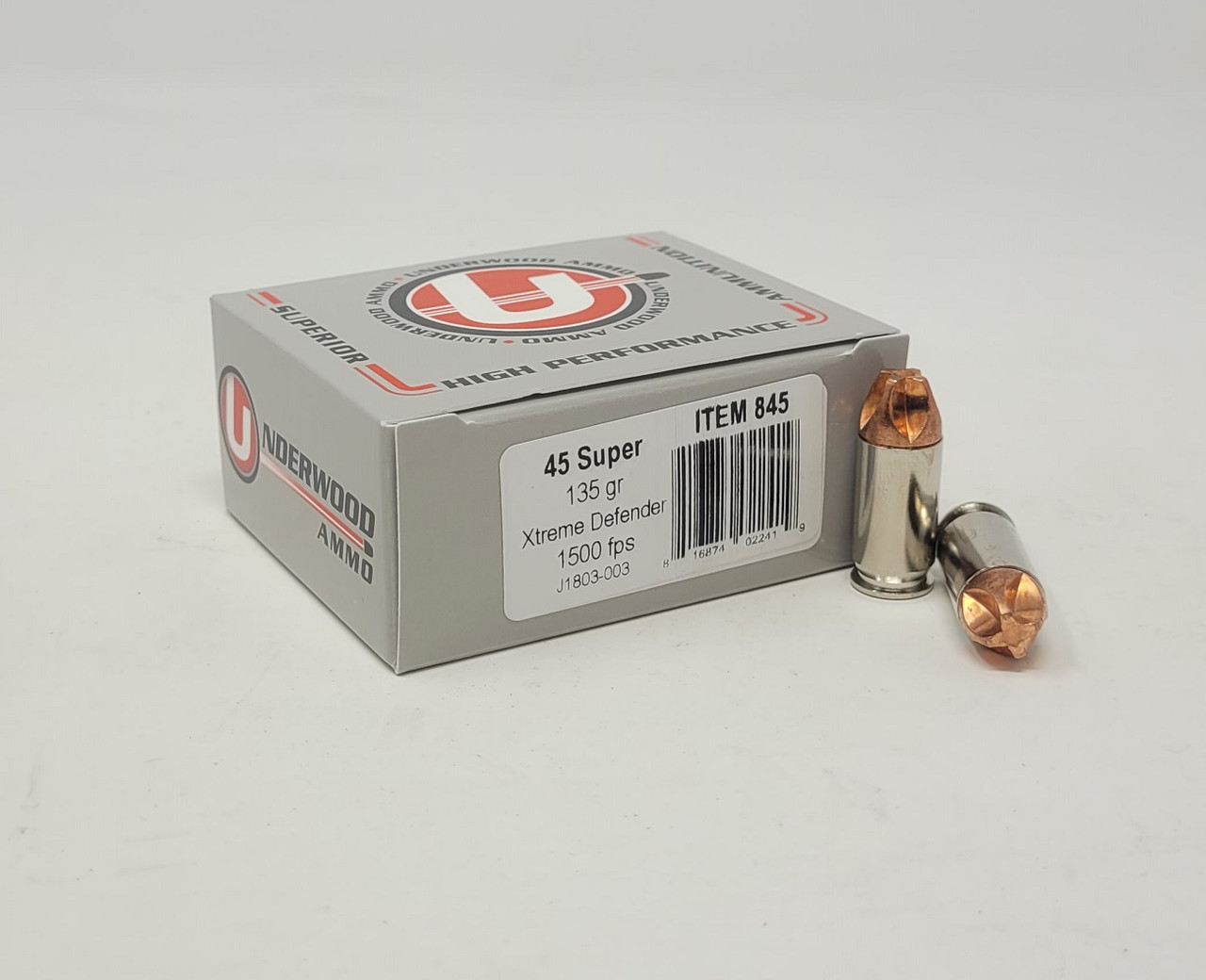 Underwood 45 Super Ammunition UW845 135 Grain Xtreme Defense 20 Rounds