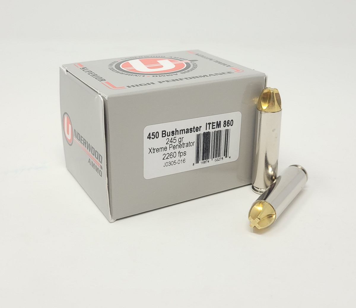 Underwood 450 Bushmaster Ammunition UW860 245 Grain Xtreme Penetrator ...