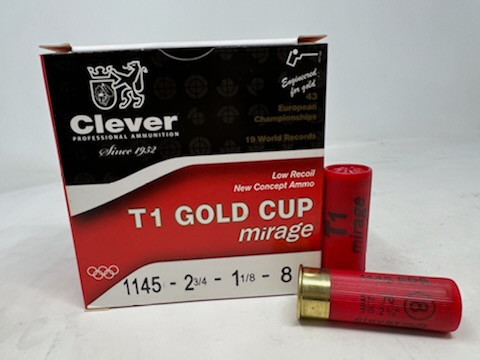 Clever 12 Gauge Ammunition T1 Mirage CMST12L8CASE #8 Shot 2-3/4" 1-1 ...