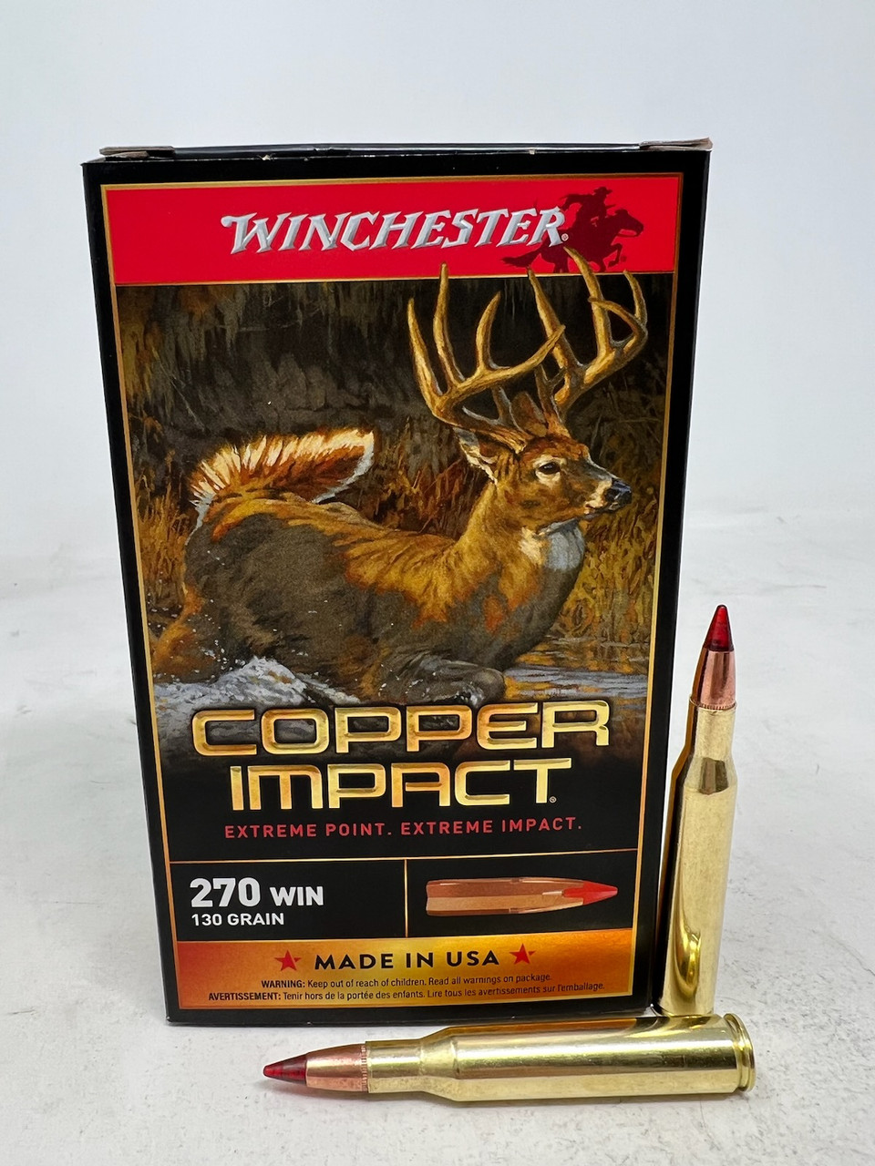 Winchester 270 Win Ammunition Copper Impact X270CLF 130 Grain Copper ...