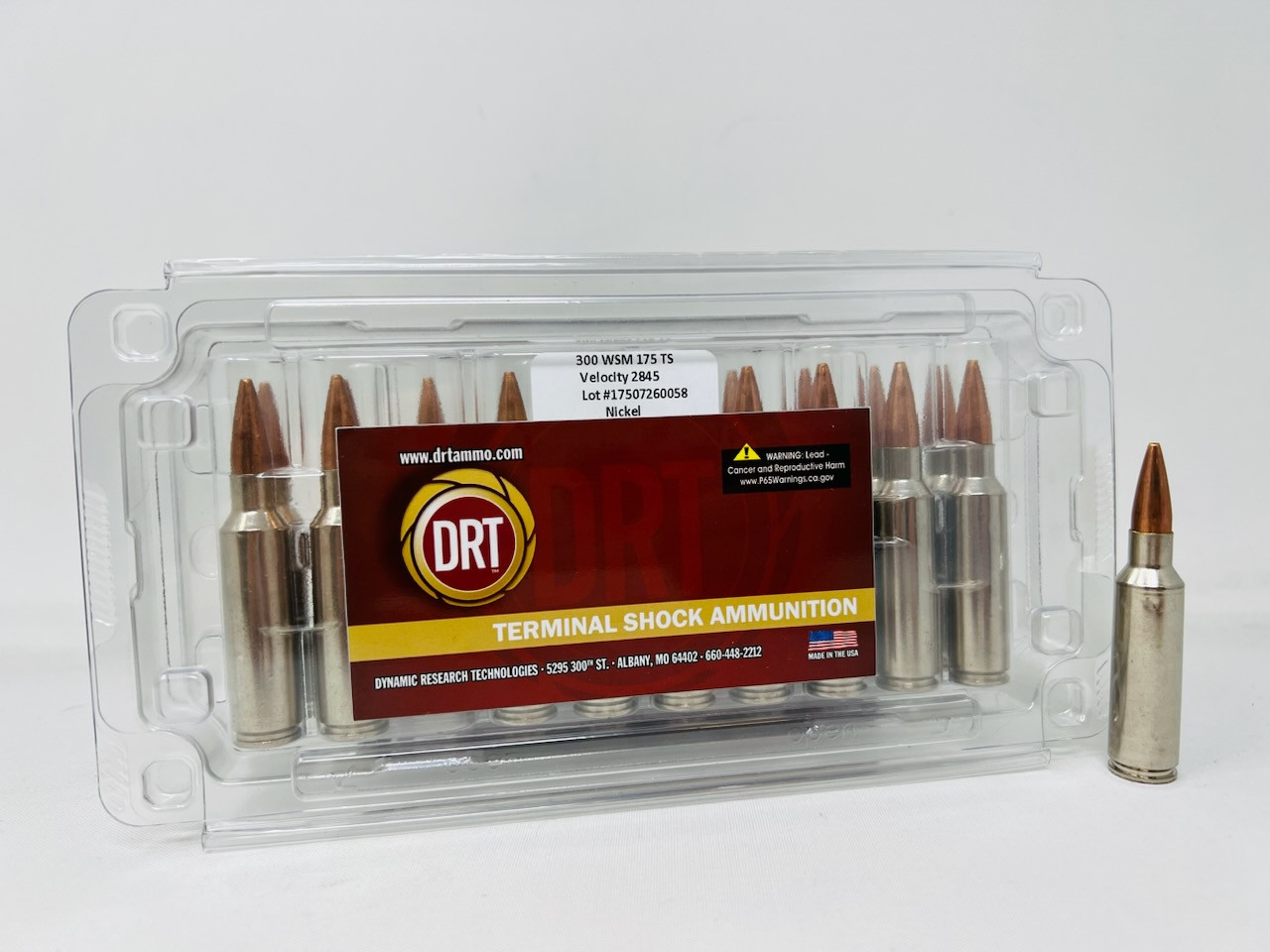DRT 300 WSM Ammunition DRT300WSM175TS 175 Grain Terminal Shock Hollow ...