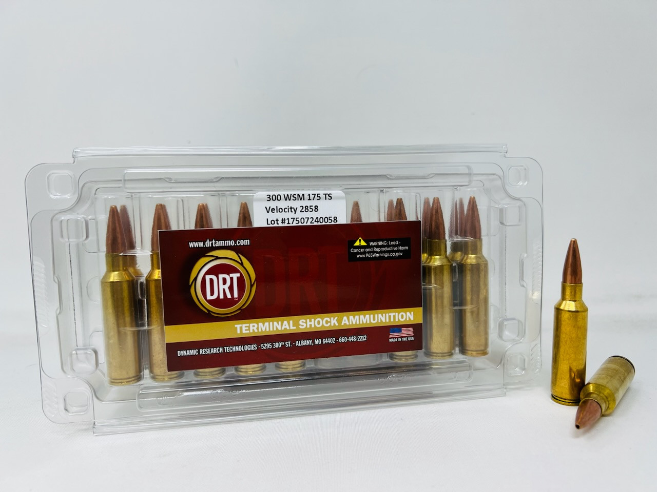 DRT 300 WSM Ammunition DRT300175WSM 175 Grain Terminal Shock Hollow ...