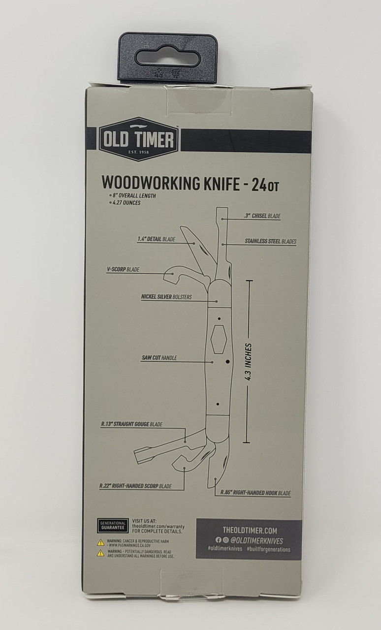 Old Timer Woodworking Knife OLT24OT Contains Six Carving Tools Sawcut ...