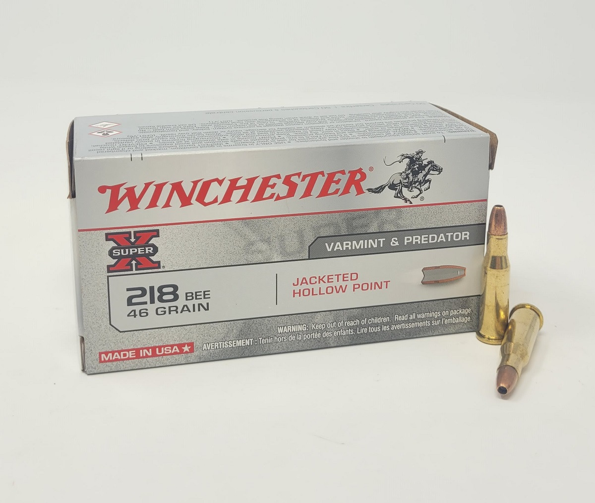Winchester 218 Bee Ammunition Super-X X218B 46 Grain Jacketed Hollow ...