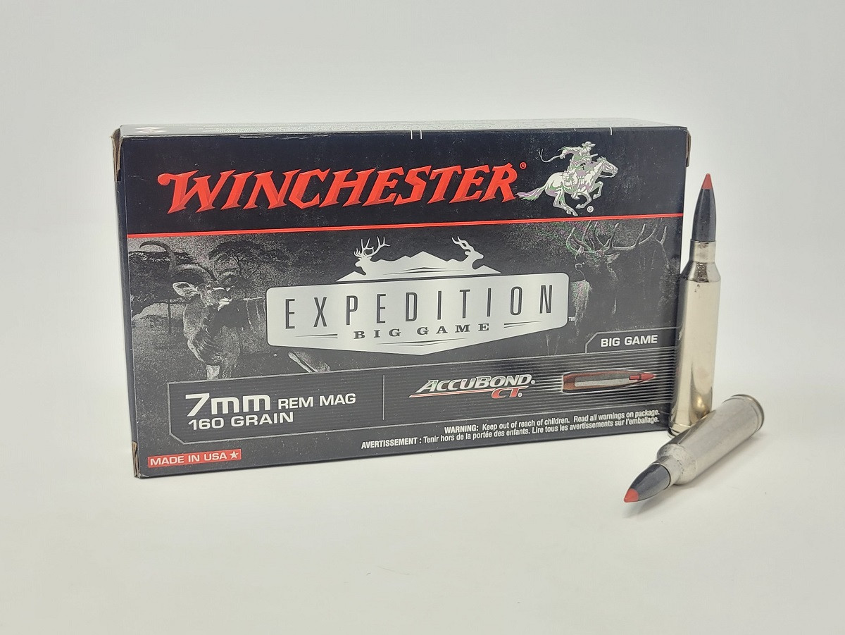Winchester 7mm Rem Mag Ammunition Expedition Big Game S7MMCT 160 Grain ...