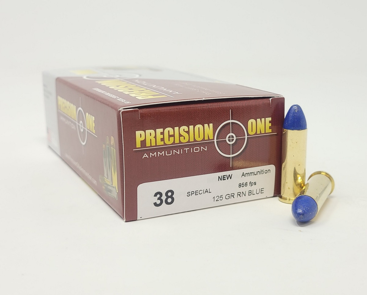 Precision One 38 Special Ammunition PONE1601 125 Grain Round Nose Blue ...