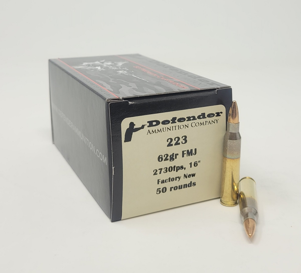 Defender 223 Rem Ammunition DEF22362N 62 Grain Full Metal Jacket 50 Rounds