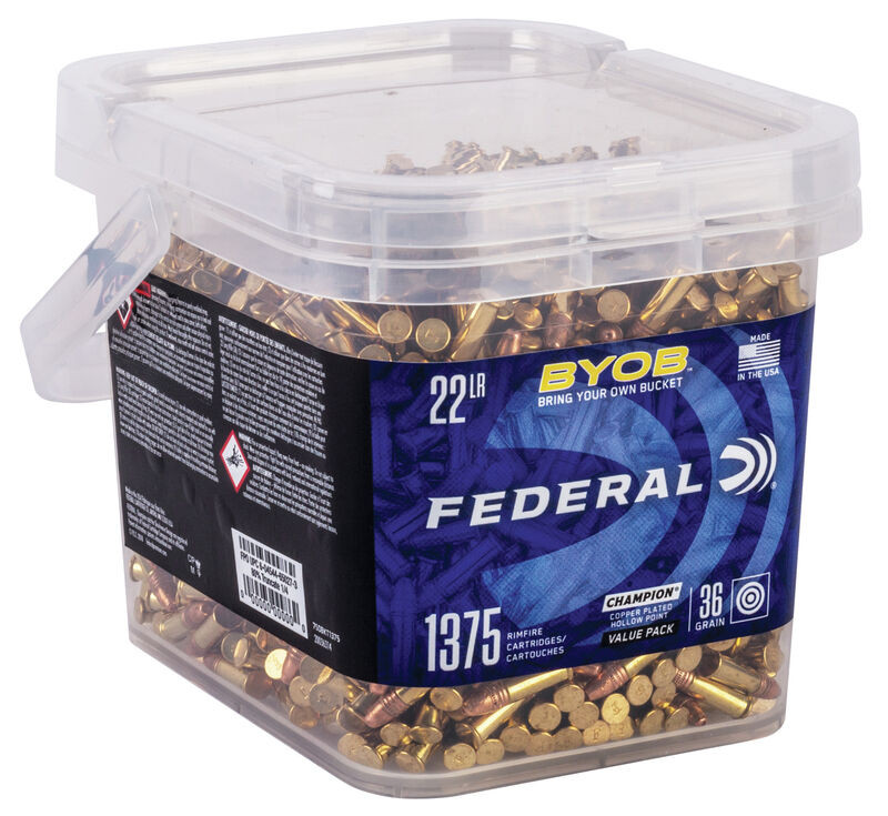 Federal 22 Long Rifle Ammunition BYOB Champion F750BKT1375 36 Grain ...