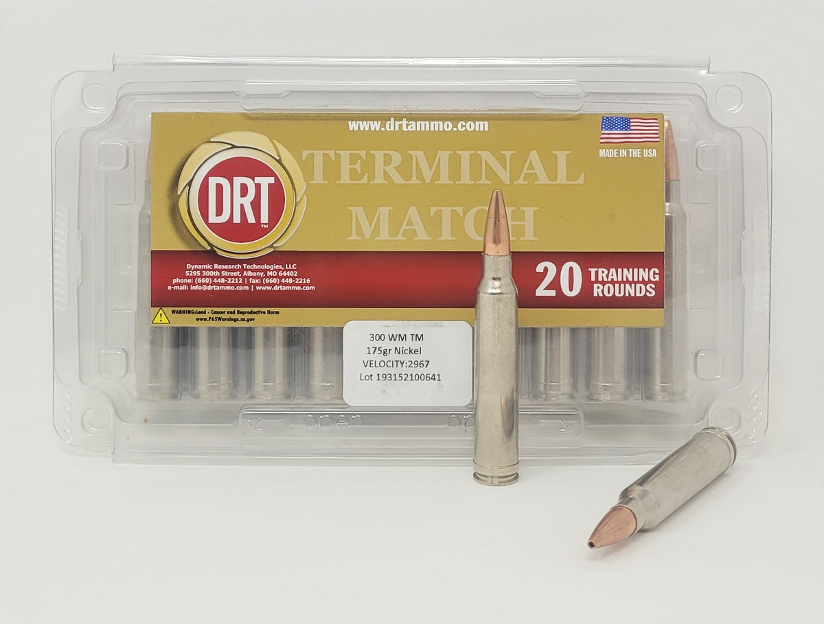 DRT 300 Win Mag Ammunition Terminal Match Nickel DRT300WM175TM 175 ...