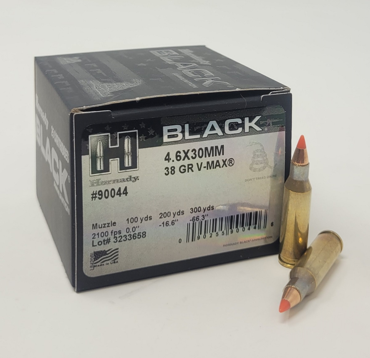 Hornady 4.6x30mm Ammunition Black H90044 38 Grain V-Max 25 Rounds