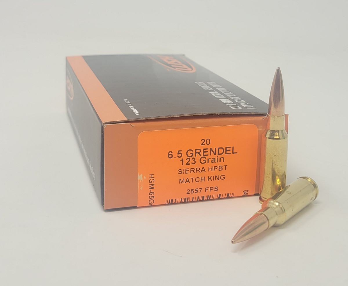 HSM 6.5 Grendel Ammunition Match King HSM65GRENDEL-2-N 123 Grain Hollow ...