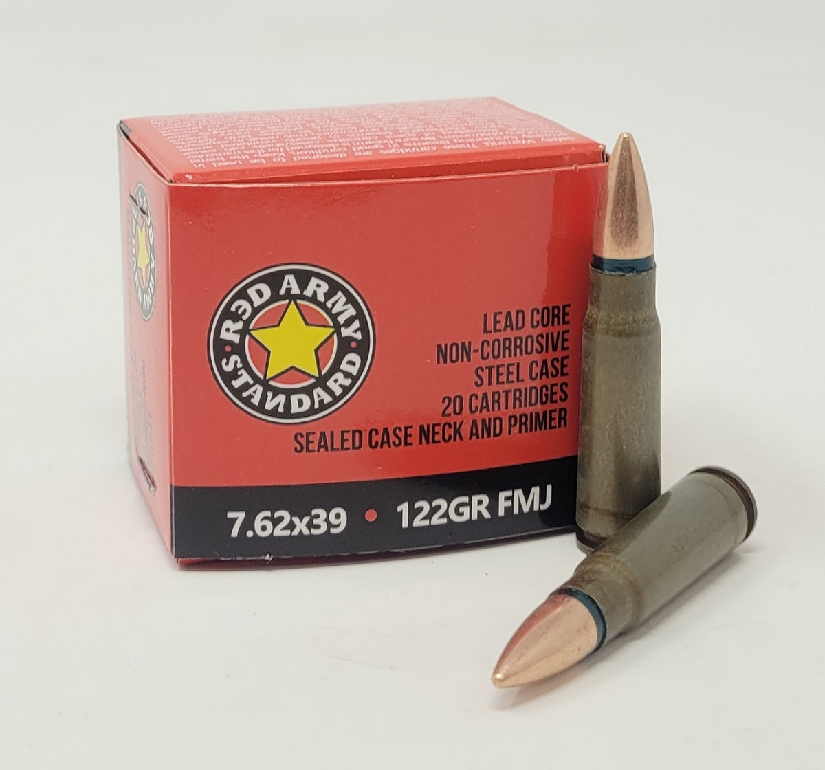 Century Red Army Standard 7.62x39mm Ammunition Steel Cased AM3420 122 Grain Full Metal Jacket 20 ...