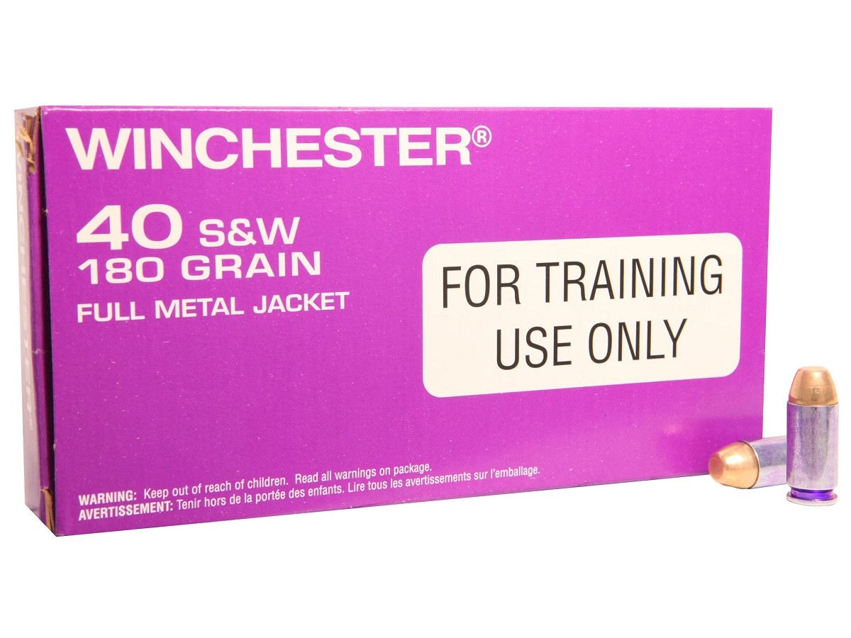 Winchester 40 S&W Ammunition Purple Box Training Q4471 180 Grain Full ...