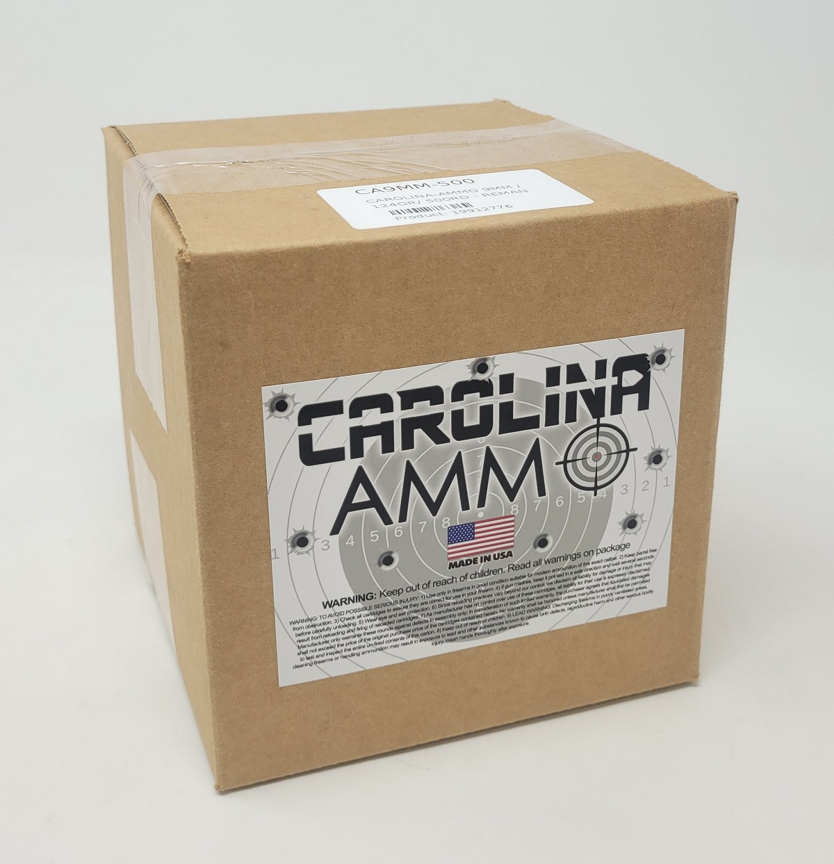 Carolina Ammo 9mm Ammunition *REMAN* CA9MM124500 124 Grain Full Metal ...