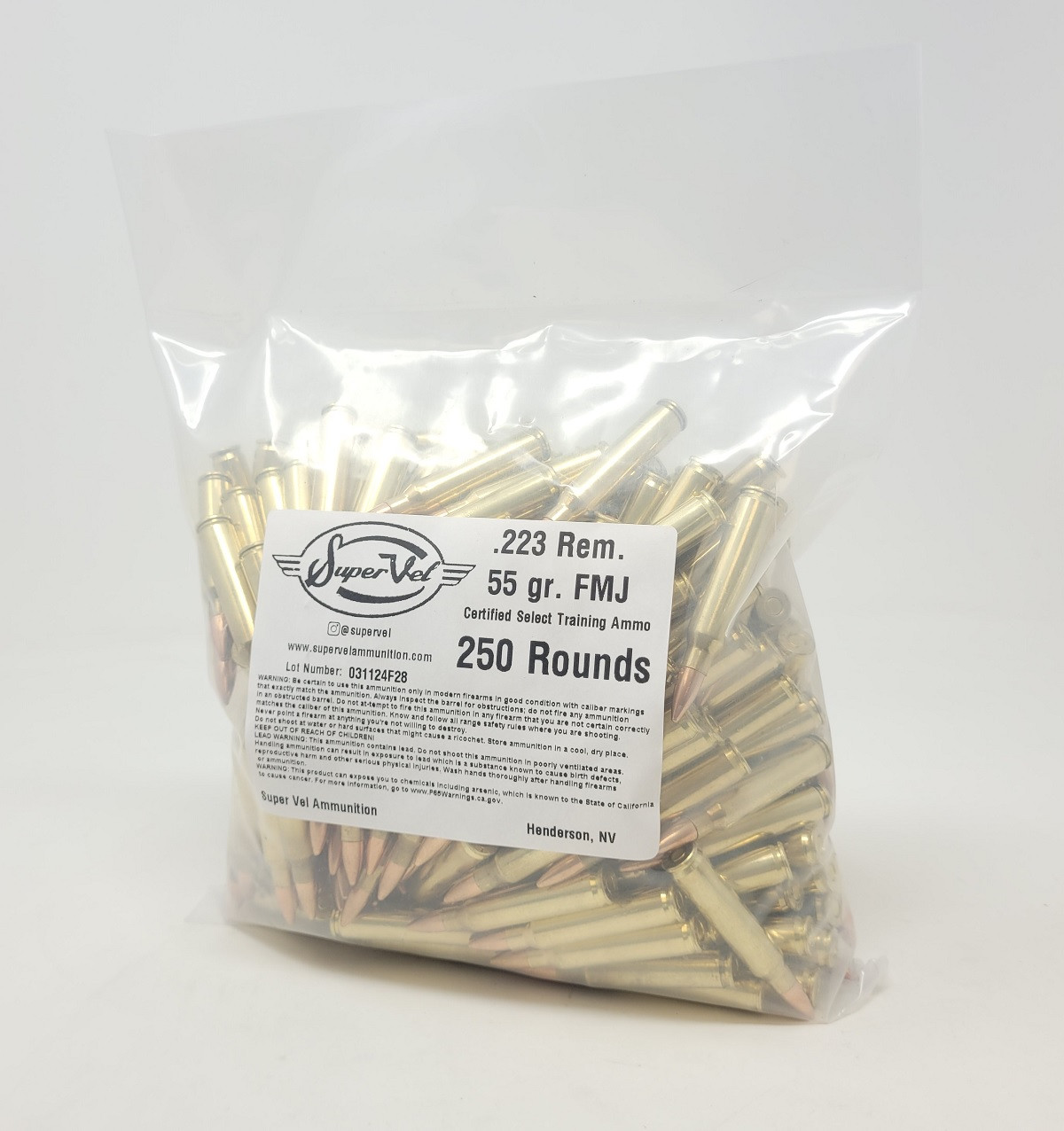 Super Vel 223 Rem *REMAN* Ammunition Certified Select SVEL223FMJ250 55 ...