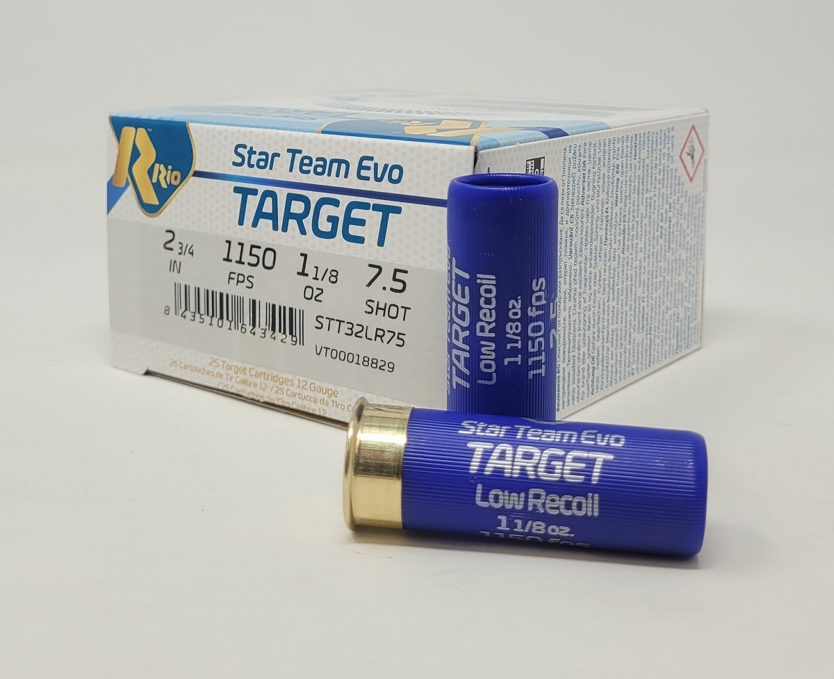 Rio 12 Gauge Ammunition Star Team Evo Target Low Recoil STT32LR75CASE 2 ...