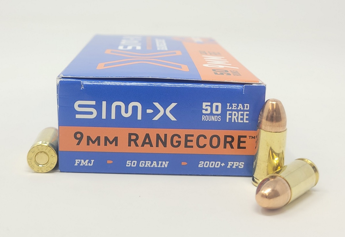 SIMX 9mm Ammunition Rangecore Lead Free SIMX9MMRC 50 Grain Full Metal ...