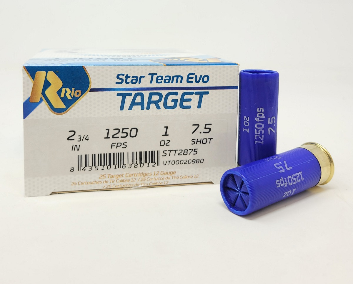 Rio 12 Gauge Ammunition Star Team Evo Target STT2875CASE 2-3/4" #7.5 ...