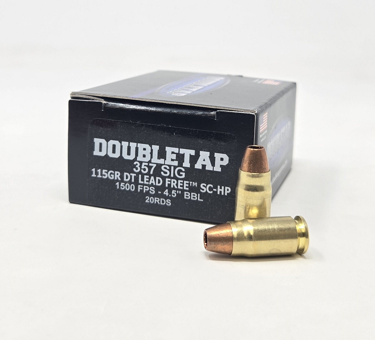 DoubleTap 357 Sig Ammunition Lead Free 357S115X 115 Grain Solid Copper ...