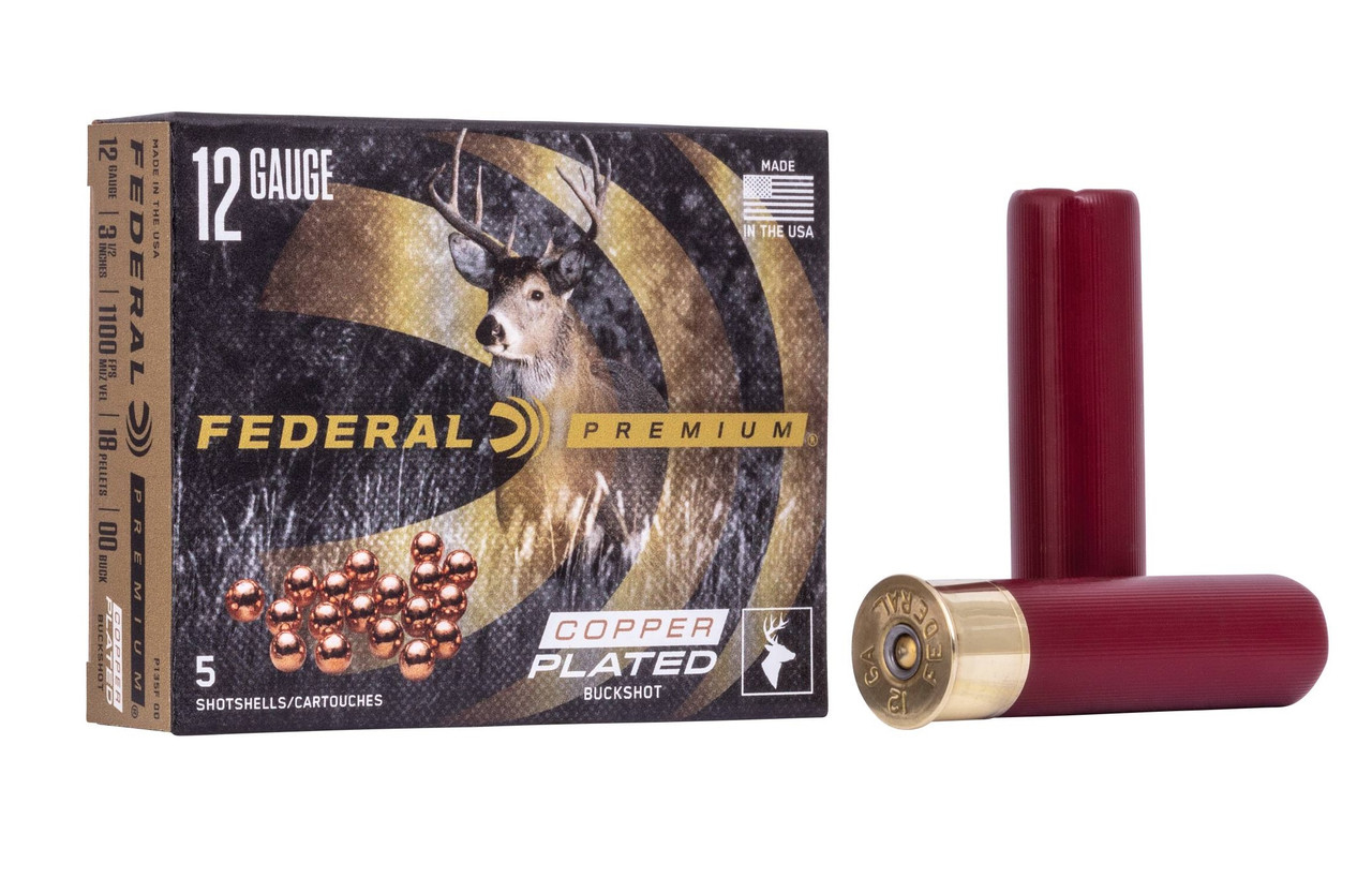 Federal Premium 12 Gauge Ammunition P135F00 3-1/2" Copper Plated 00 ...