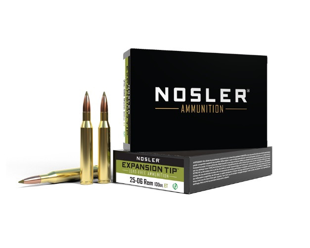 Nosler 25-06 Rem Ammunition Lead Free NOS40238 100 Grain Expansion Tip ...