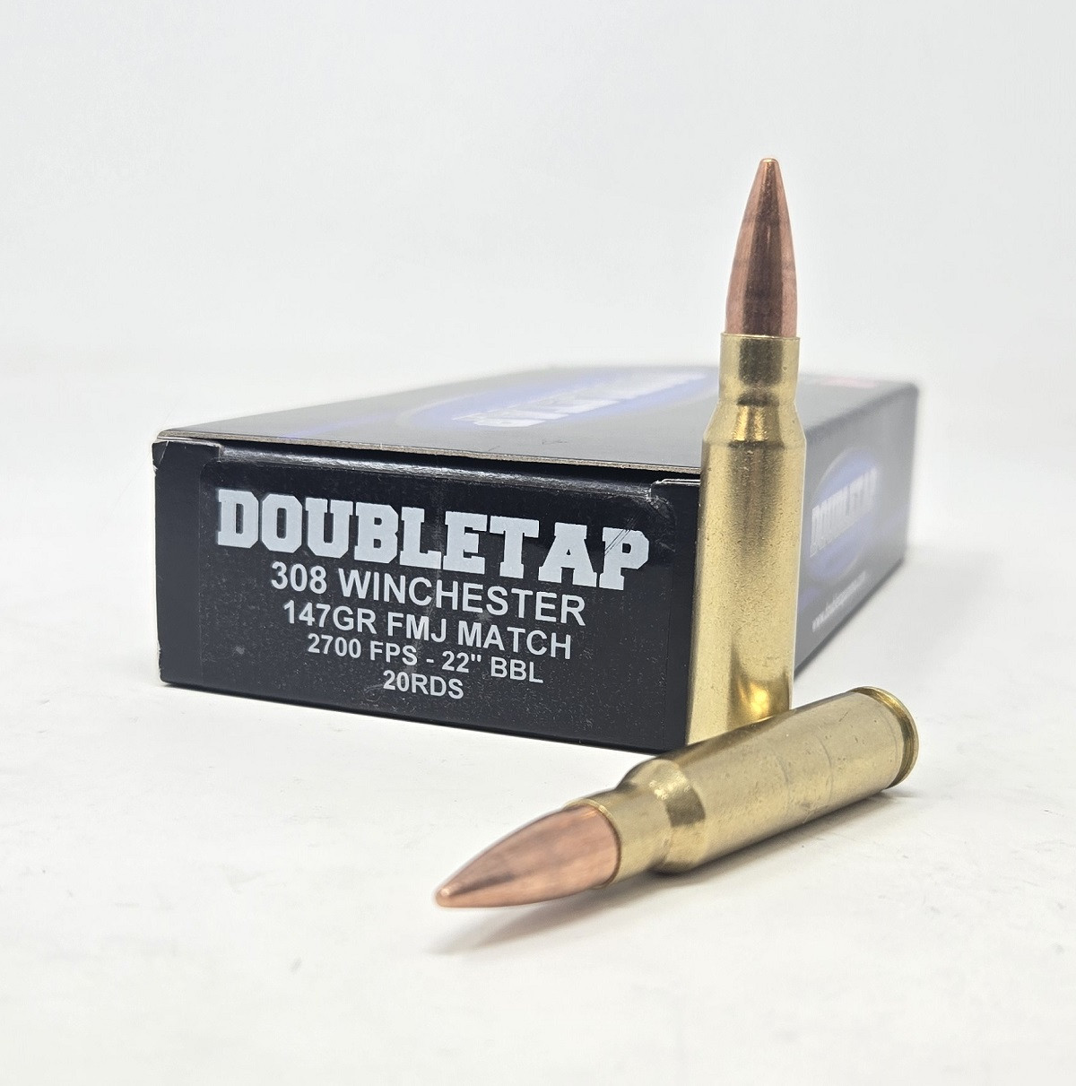 DoubleTap 308 Win Ammunition Match 308W147T20 147 Grain Boat Tail Full ...