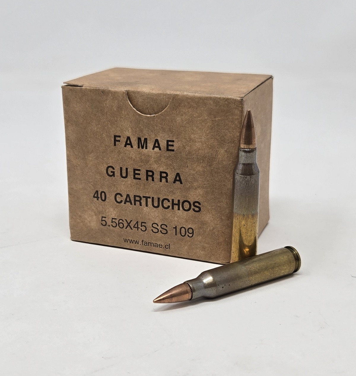 Famae 5.56x45mm NATO Ammunition FAM556109 62 Grain SS109 Steel Core ...