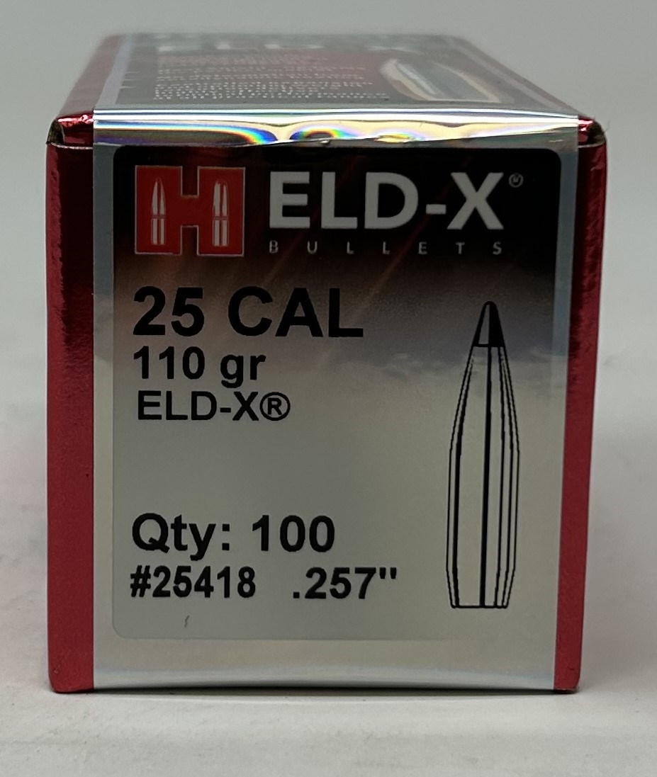 Hornady 25 Cal (.257 Dia) Reloading Bullets H25418 110 Grain ELD-X 100 ...