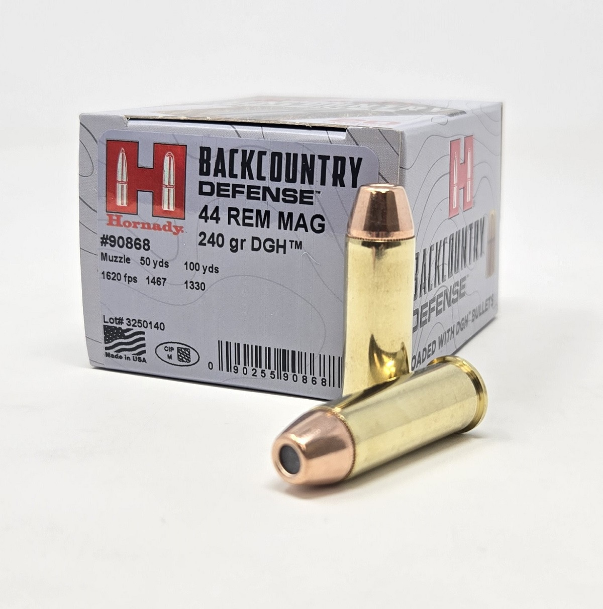 Hornady 44 Rem Mag Ammunition Backcountry Defense DGH H90868 240 Grain Jacketed Hollow Point 20 ...