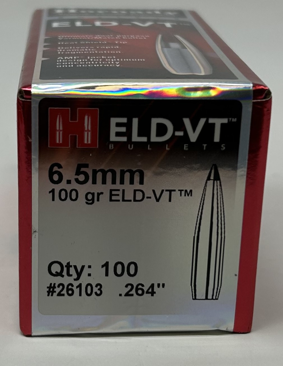 Hornady 6.5mm (.264 Dia) Reloading Bullets H26103 100 Grain ELD-VT 100 ...