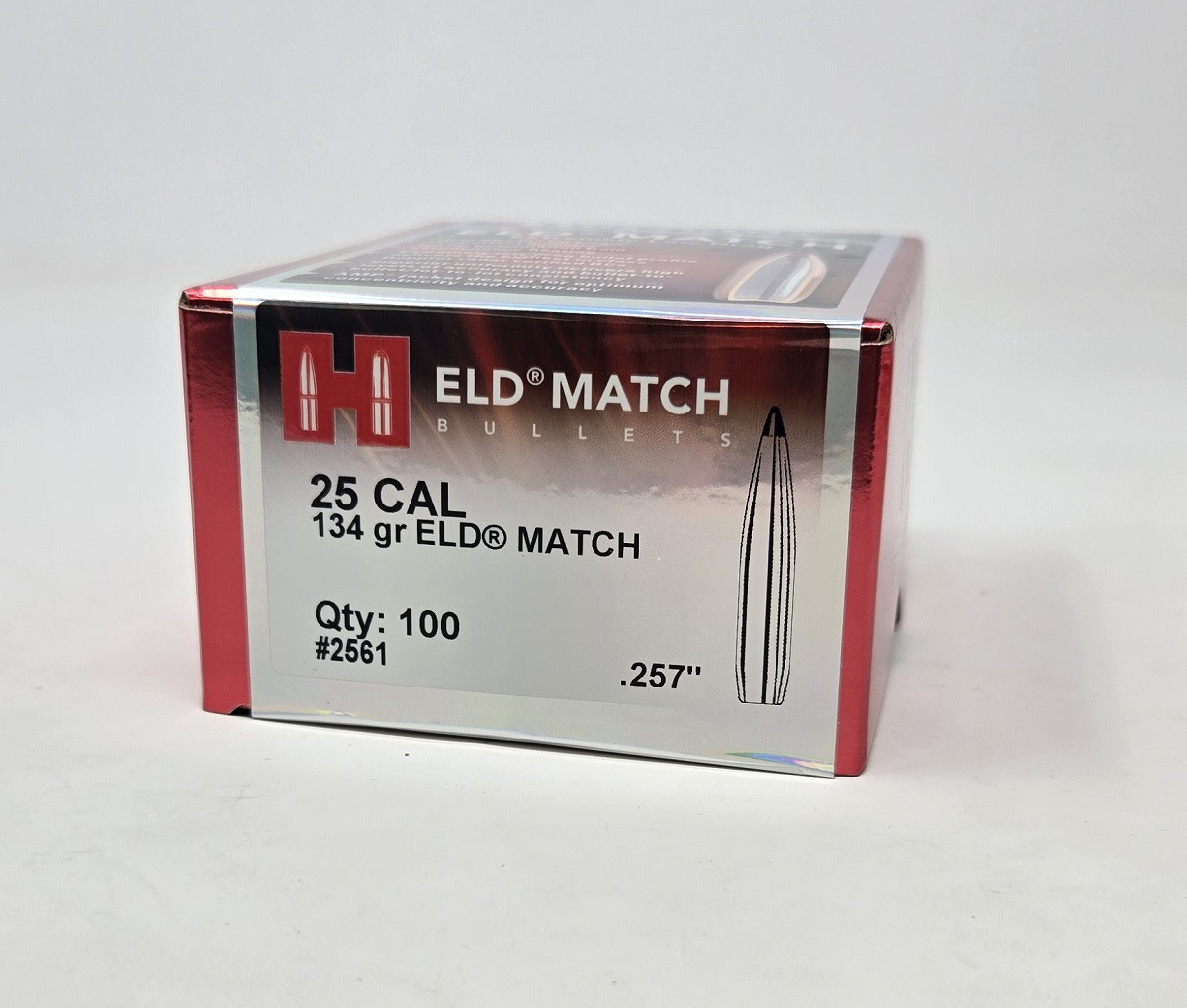 Hornady 25 Cal (.257 Dia) Reloading Bullets ELD Match H2561 134 Grain ...
