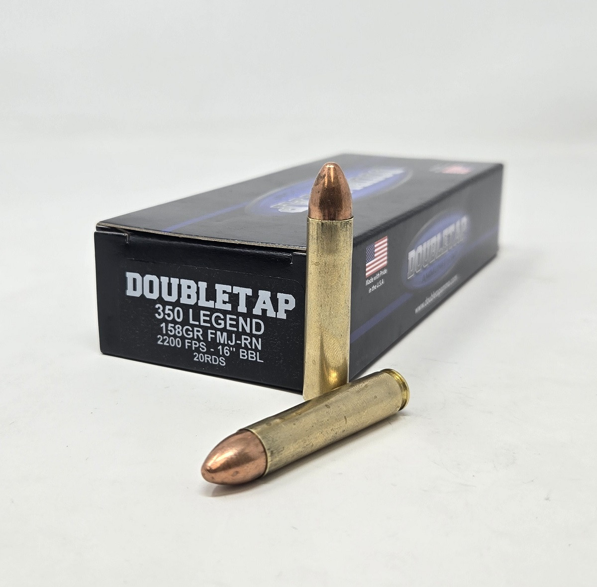 DoubleTap 350 Legend Ammunition 350L158RN 158 Grain Full Metal Jacket ...