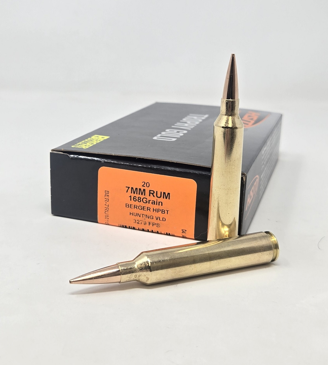 HSM 7mm RUM Ammunition Trophy Gold VLD HSM7RUM168VLD 168 Grain Hollow ...