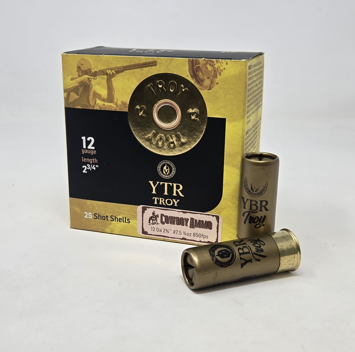 Troy 12 Gauge Ammunition Cowboy Ammo YB12175CBCASE 2-3/4" #7.5 Shot 3 ...