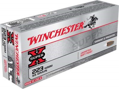 Winchester 223 WSSM Ammunition X223WSS 55 Grain Pointed Soft Point 20 ...