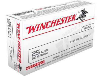 Winchester 25 Auto Q4203 50 gr FMJ 50 per box