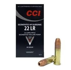 CCI 22LR Ammunition CCI0074 Subsonic Segmented Hollow Point 40 gr 1050 ...
