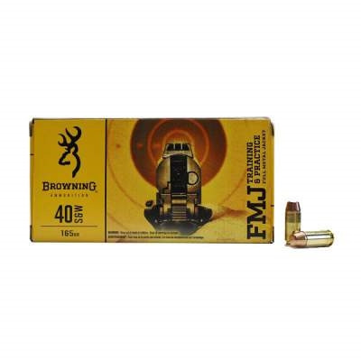 Browning 40 S&W Training & Practice B191800402 165 Grain Full Metal ...