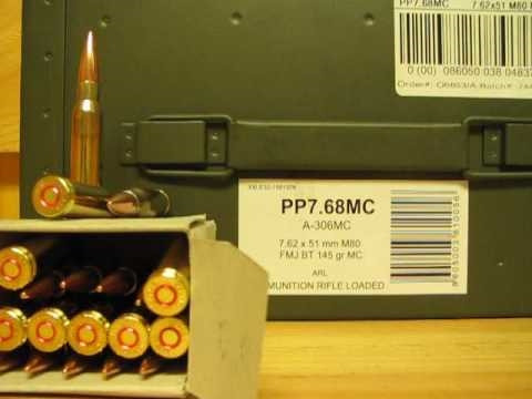 Prvi PPU 7.62x51mm M80 Ammunition PP768 145 Grain Full Metal Jacket ...
