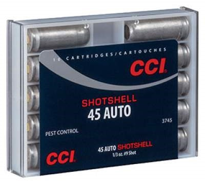 CCI 45 ACP Ammunition Shotshell CCI3745 120 Grains 1100 fps 10 Rounds