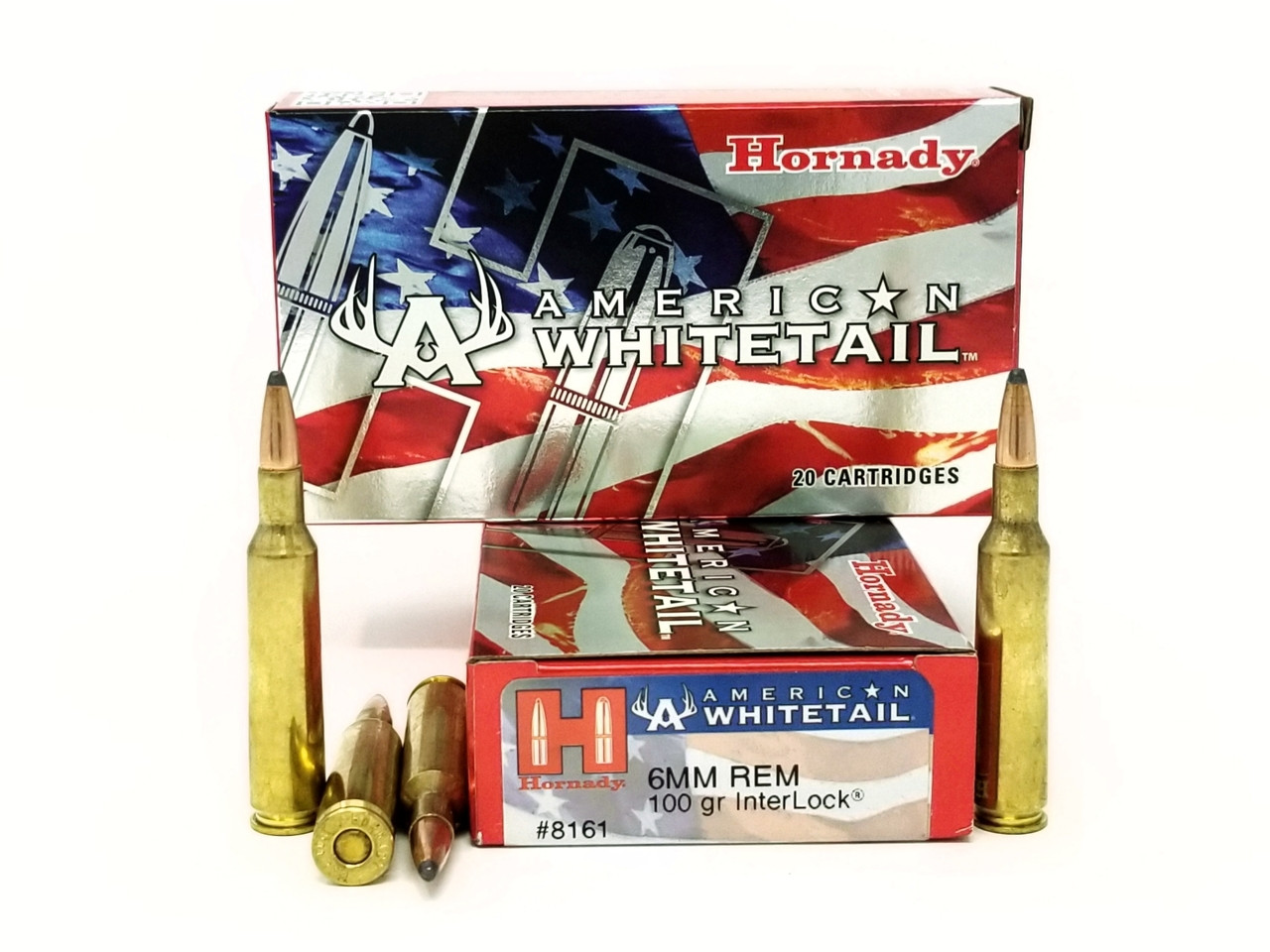 Hornady 6mm Rem Ammunition American Whitetail 8161 100 Grain Interlock ...