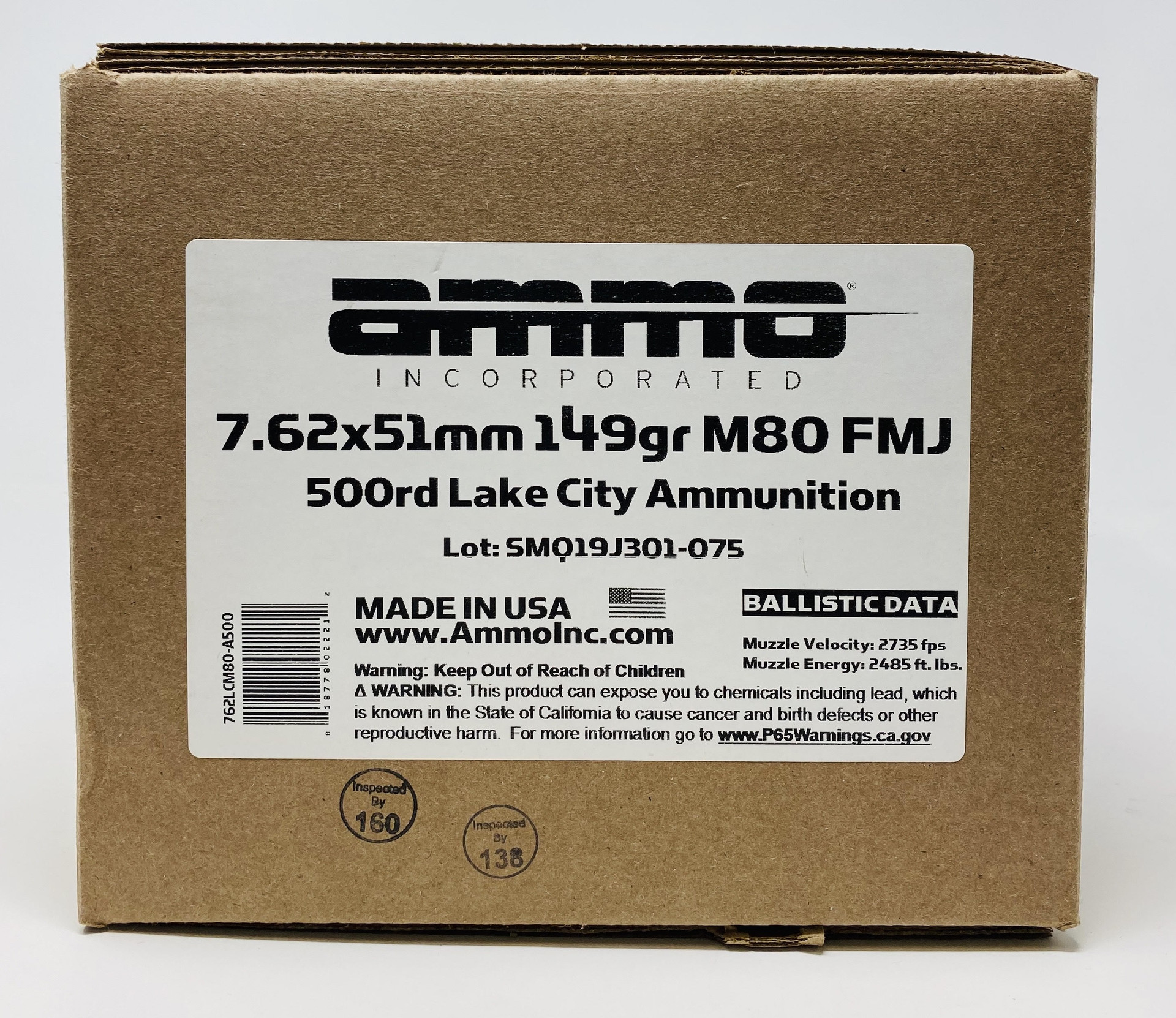 Saltech 7.62x51mm Ball M80 Ammunition 150 Grain Full Metal Jacket Boat ...