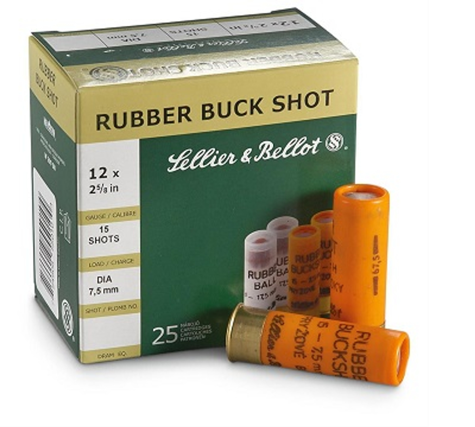 Sterling 12 Gauge Rubber Buckshot Ammunition STRLG12RUBBUCK 2 3 4 10 sterling-12-gauge-rubber-buckshot-ammunition-strlg12rubbuck-2-3-4-10