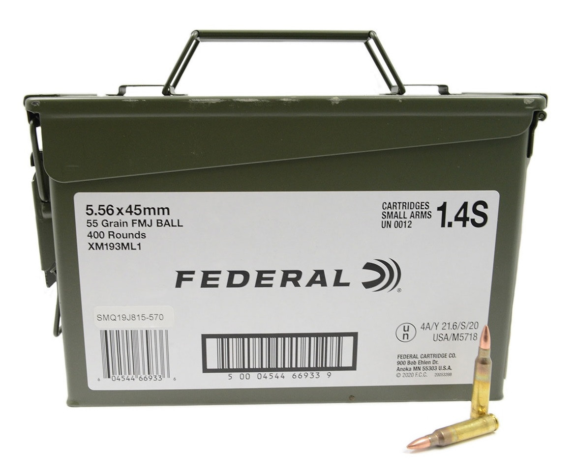 Magtech 5.56x45mm NATO Ammunition MT556MIL 55 Grain Full Metal Jacket ...