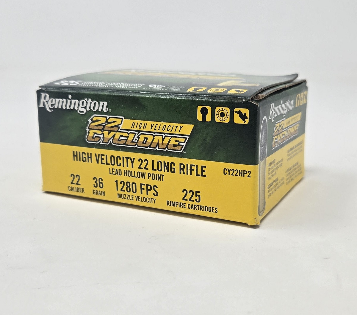 Remington 22 LR Ammunition High Velocity Cyclone CY22HP2 36 Grain Lead ...