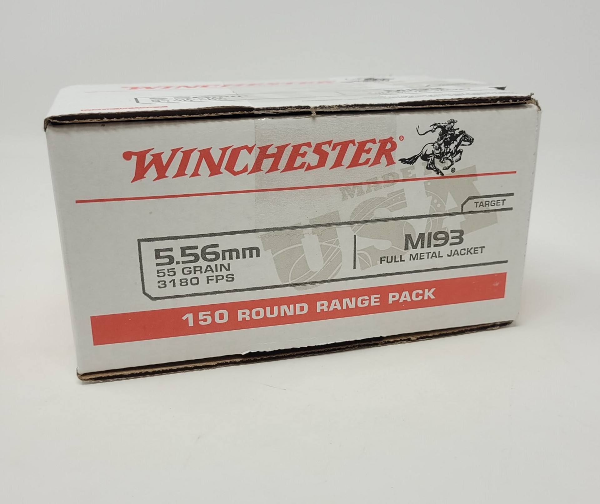 Winchester 5.56x45mm NATO M193 Ammunition WM193 55 Grain Full Metal Jacket 20 Rounds