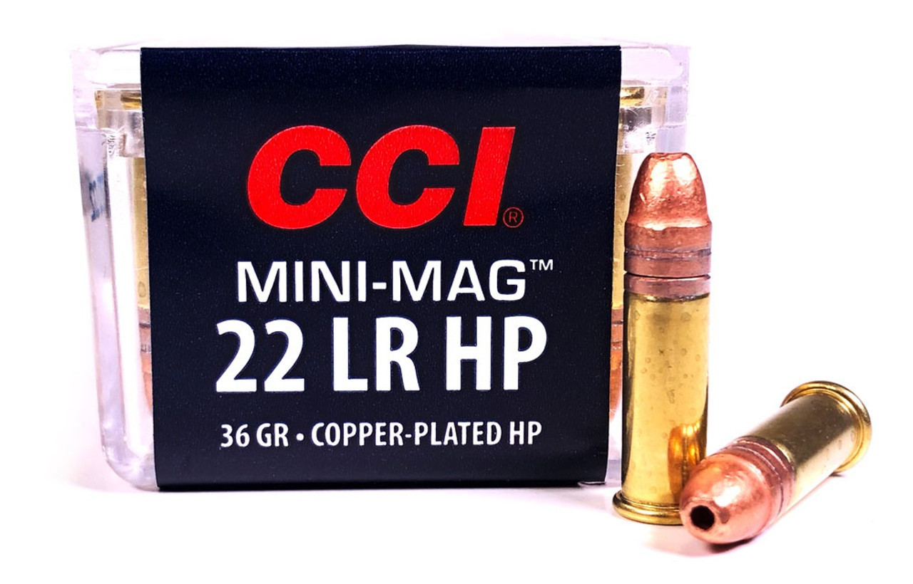CCI Mini-Mag 22 LR Ammunition 0030 Copper-Plated Round Nose 40 Grain ...