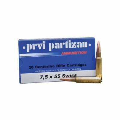 Military Surplus 7.5x55mm Swiss Schmidt-Rubin Ammunition 174 Grain Full ...