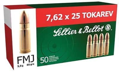 Military Surplus 7.62x25mm Tokarev Ammunition 85 Grain Full Metal ...