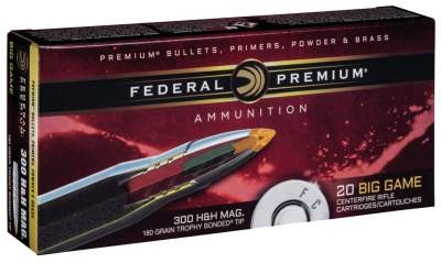 Federal 300 H&H Ammunition Vital-Shok P300HTT1 180 Grain Trophy Bonded ...